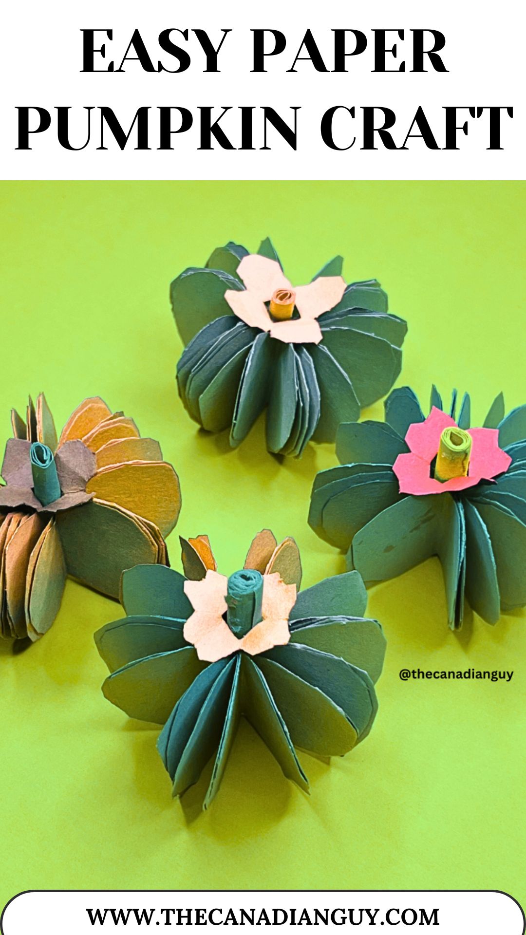 Easy Paper Pumpkin Craft - thecanadianguy.com